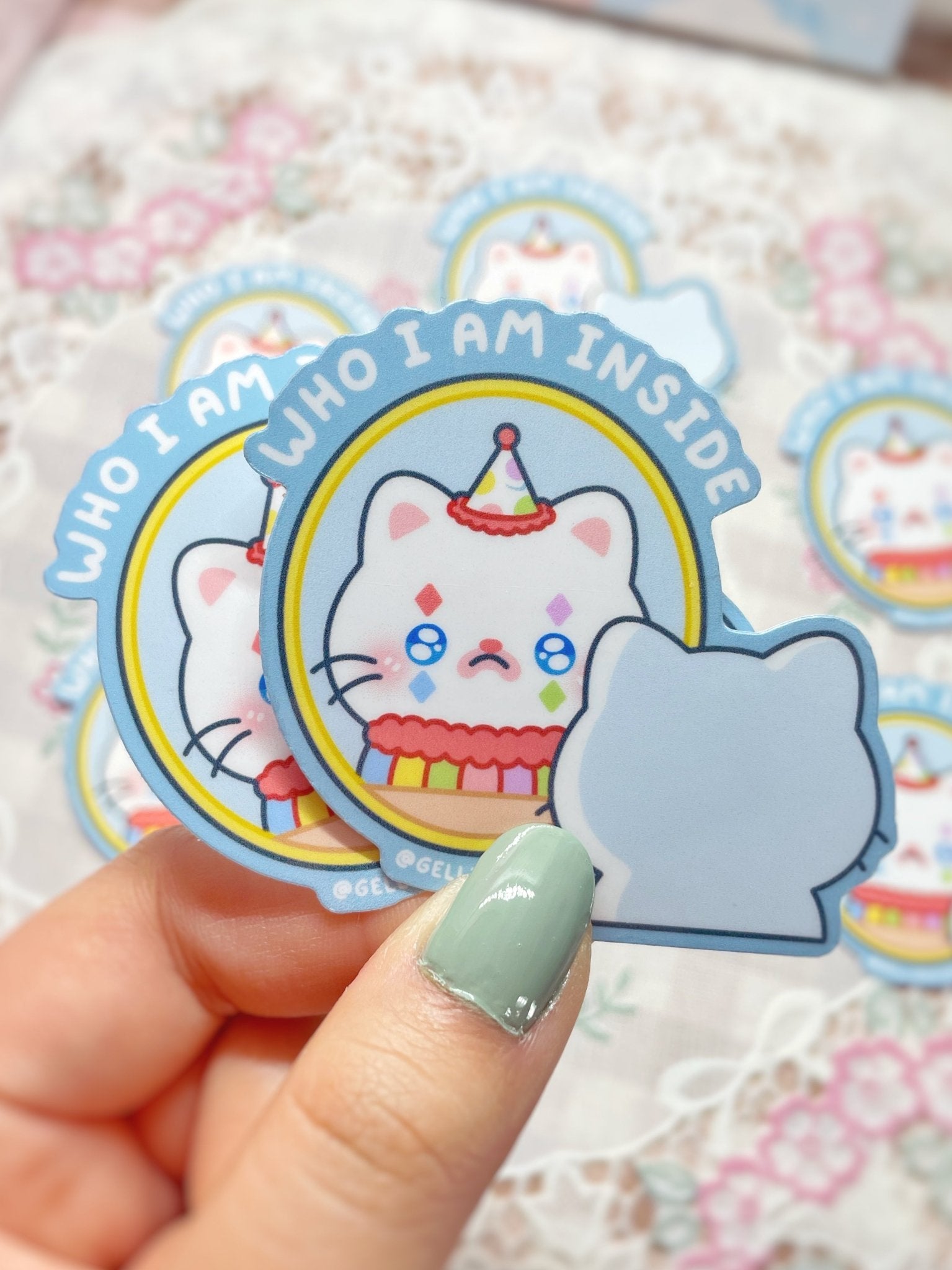 Clown Cat Waterproof Sticker – Gelly Roise